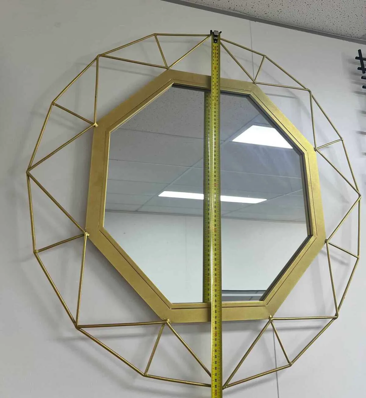 Besty Luxury Round Wall Mirror 80cm x 80cm Gold Metal Frame | BWO